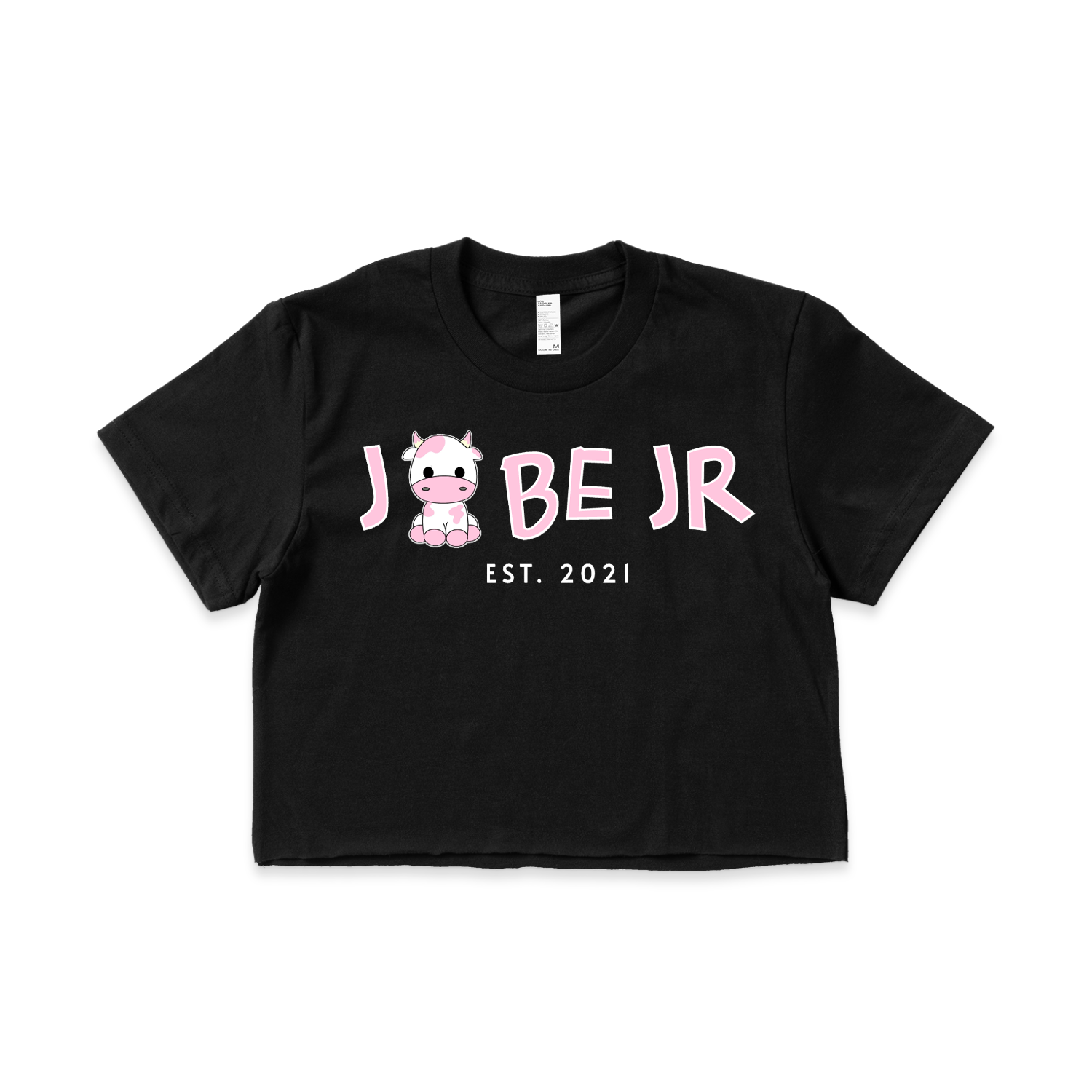 BLACK JR CROP TOP COW – JJR BRAND